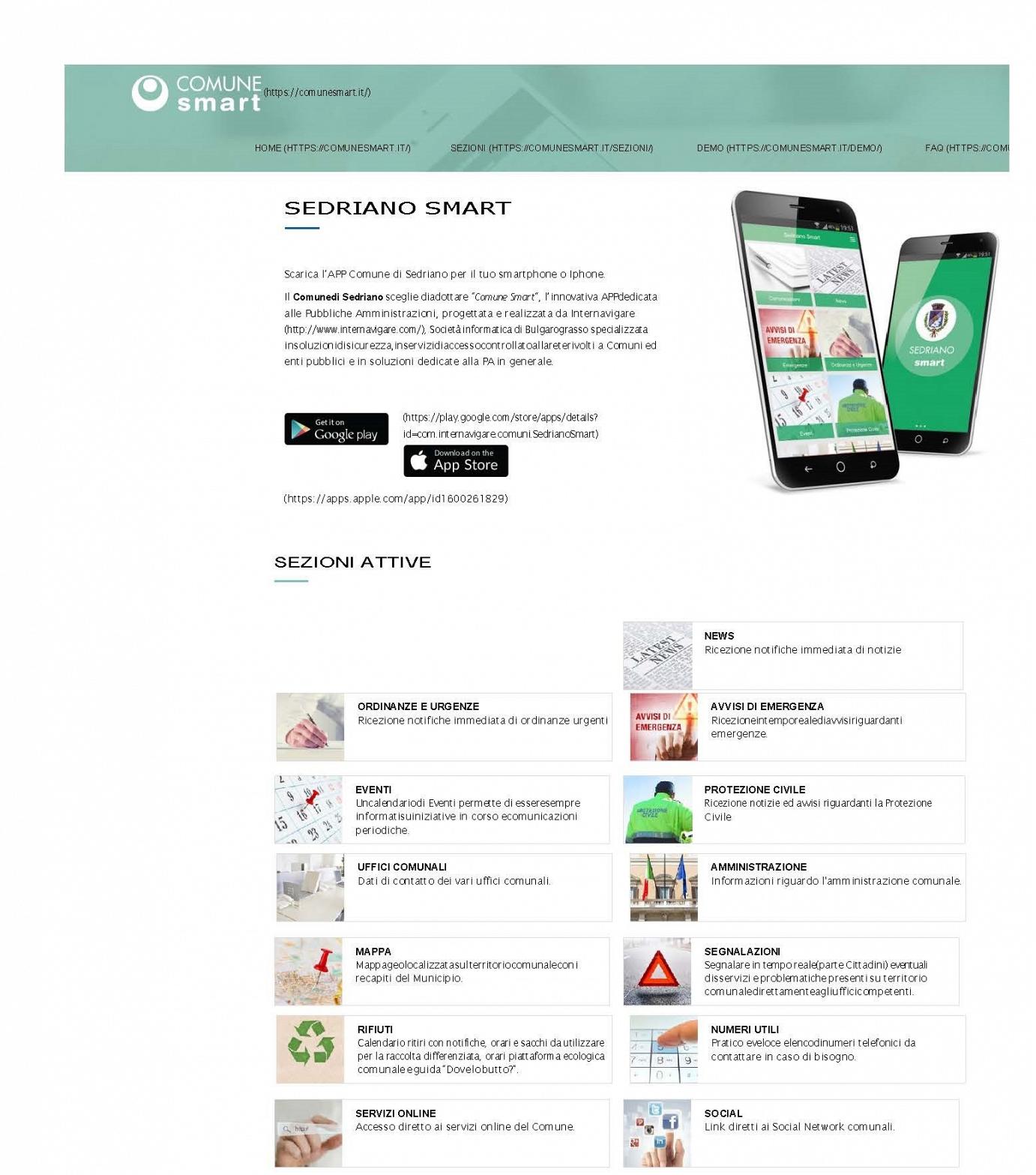 IL COMUNE DI SEDRIANO SI ARRICHISCE DI UNA APP INNOVATIVA: NASCE “SEDRIANO smart”! – Comune di ...