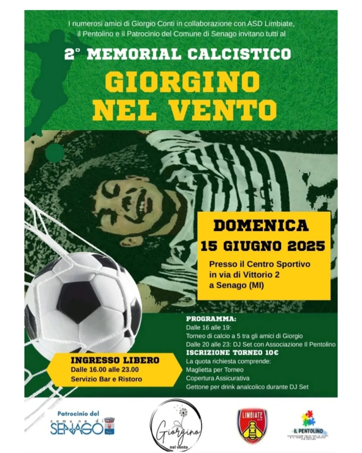 Secondo Memorial calcistico “Giorgino nel Vento”: Domenica 15 Giugno ...