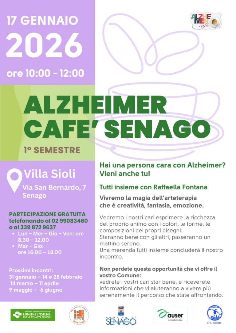 Alzheimer Cafè: Al via sabato 17 gennaio 2026 – Comune di Senago