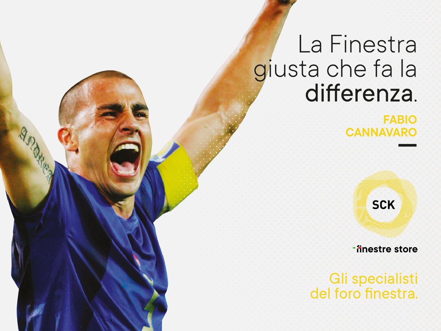 Fabio Cannavaro è il nuovo testimonial degli SCK Finestre Store ...